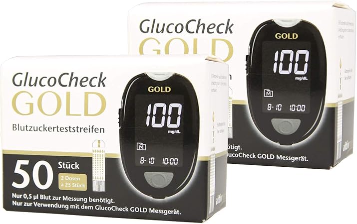GlucoCheck GOLD - 100 Blutzuckerteststreifen zur Kontrolle des ...