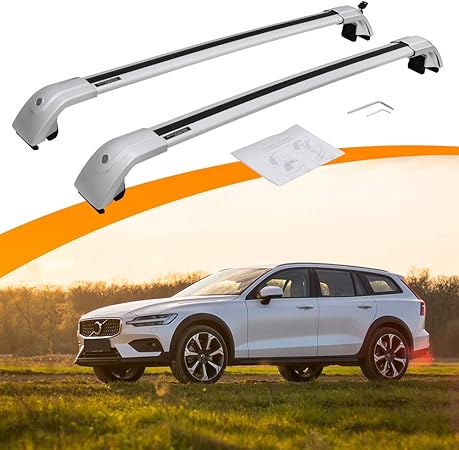 Amazon.com: SnailAuto Silver Adjustable Cross Bars Roof Rail Luggage ...