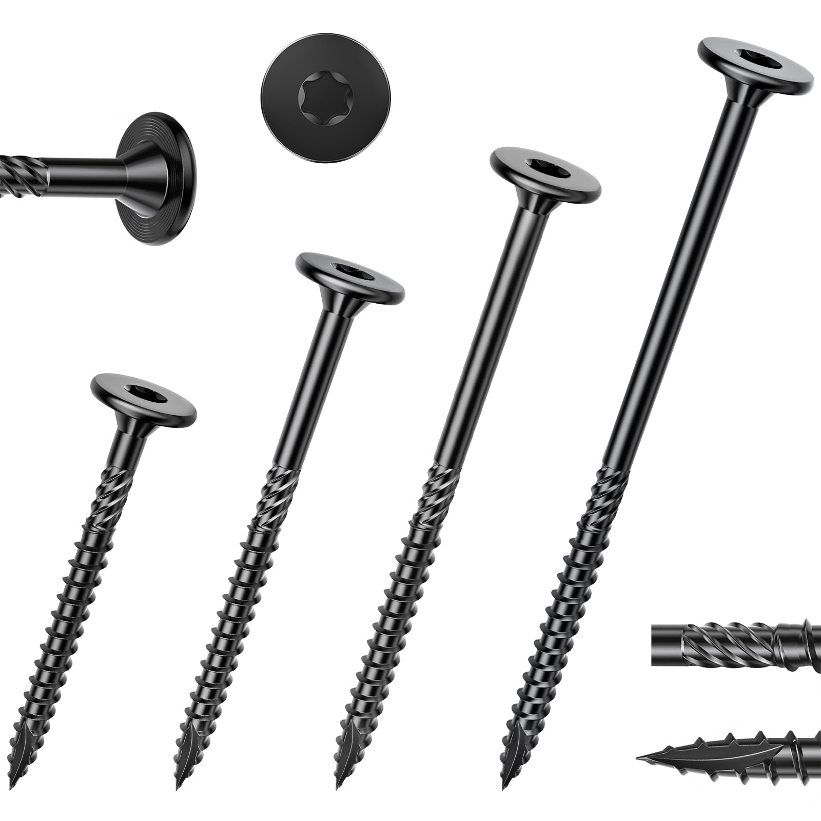 FMhotu Heavy-Duty Outdoor Wood Screws Assortment Fastener Kit, 150Pcs ...