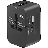 Amazon.com: Travel Adapter Worldwide All in One Universal Travel Adaptor Wall AC Power Plug ...