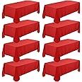 Amazon.com: 8 Pack Premium Red Tablecloth 60 x 102 Inch, Rectangle ...