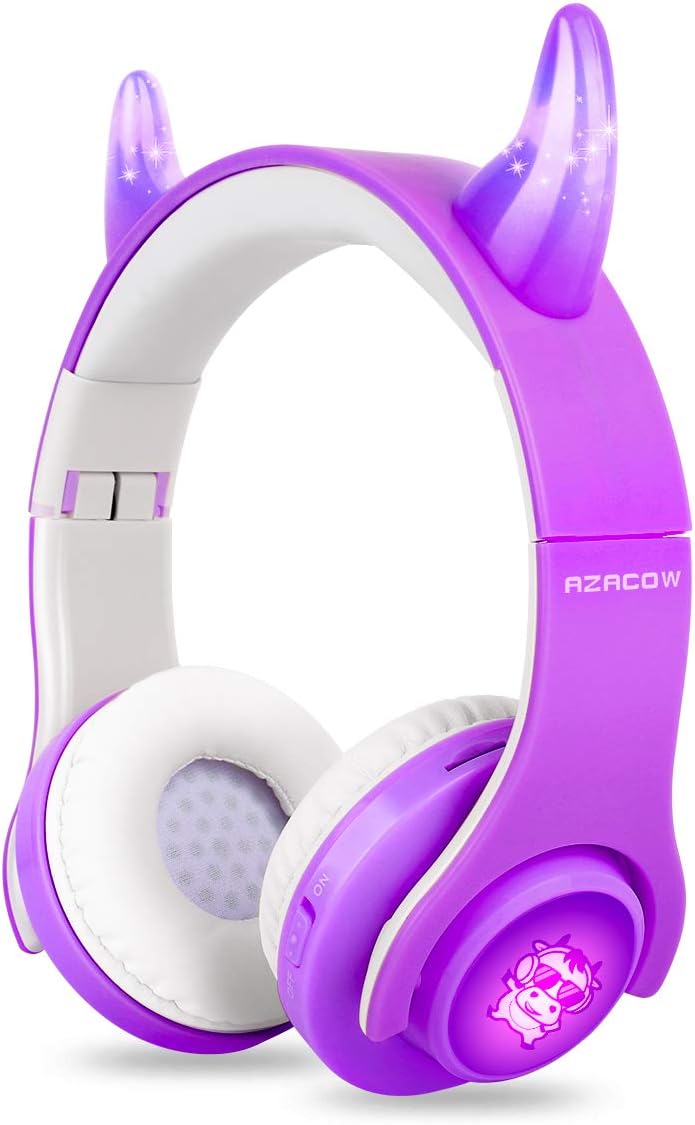 AZACOW - Auriculares inalámbricos con micrófono plegable, diseño de ...