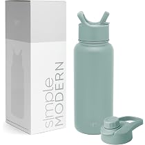 Glass Lined Water Bottle Simple Modern Water Bottle With Straw Lid ...