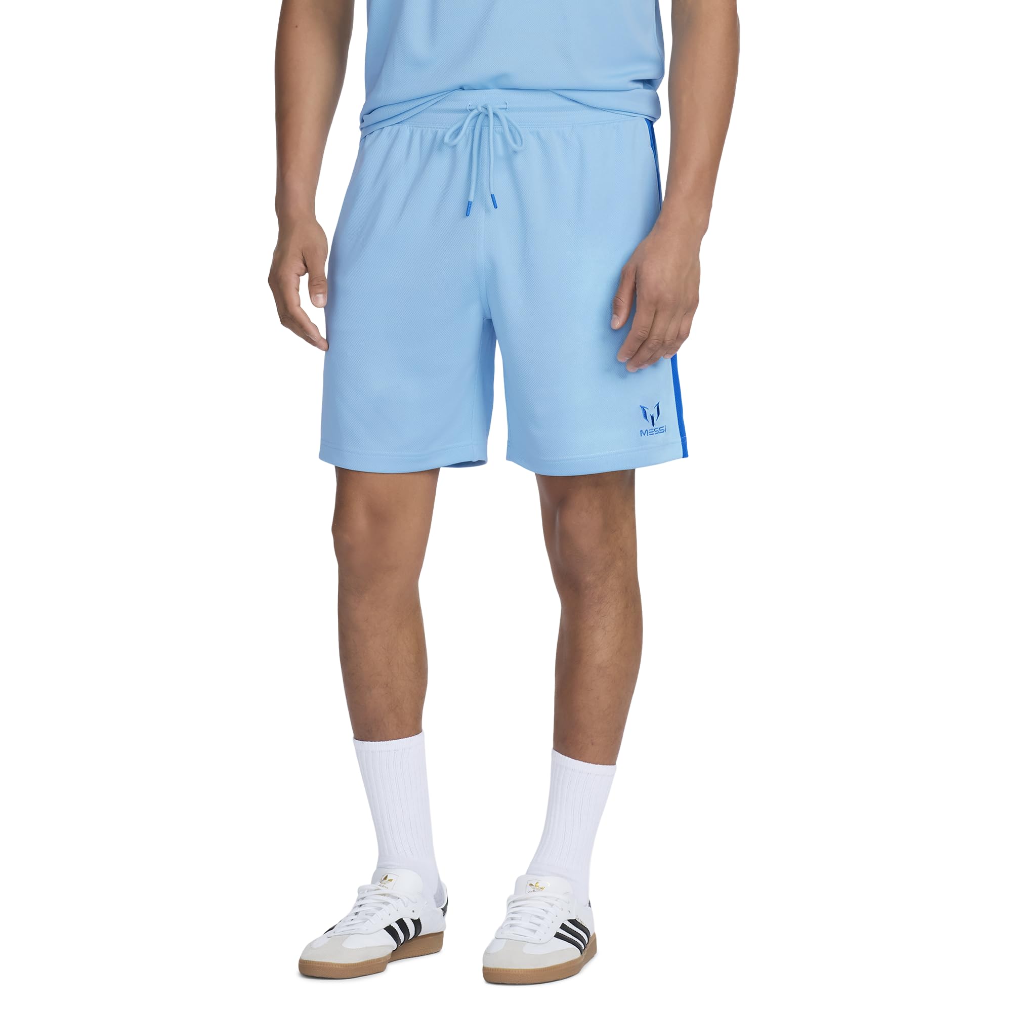 Messi Mens Closed Eye MESH Short, AIR Blue, L