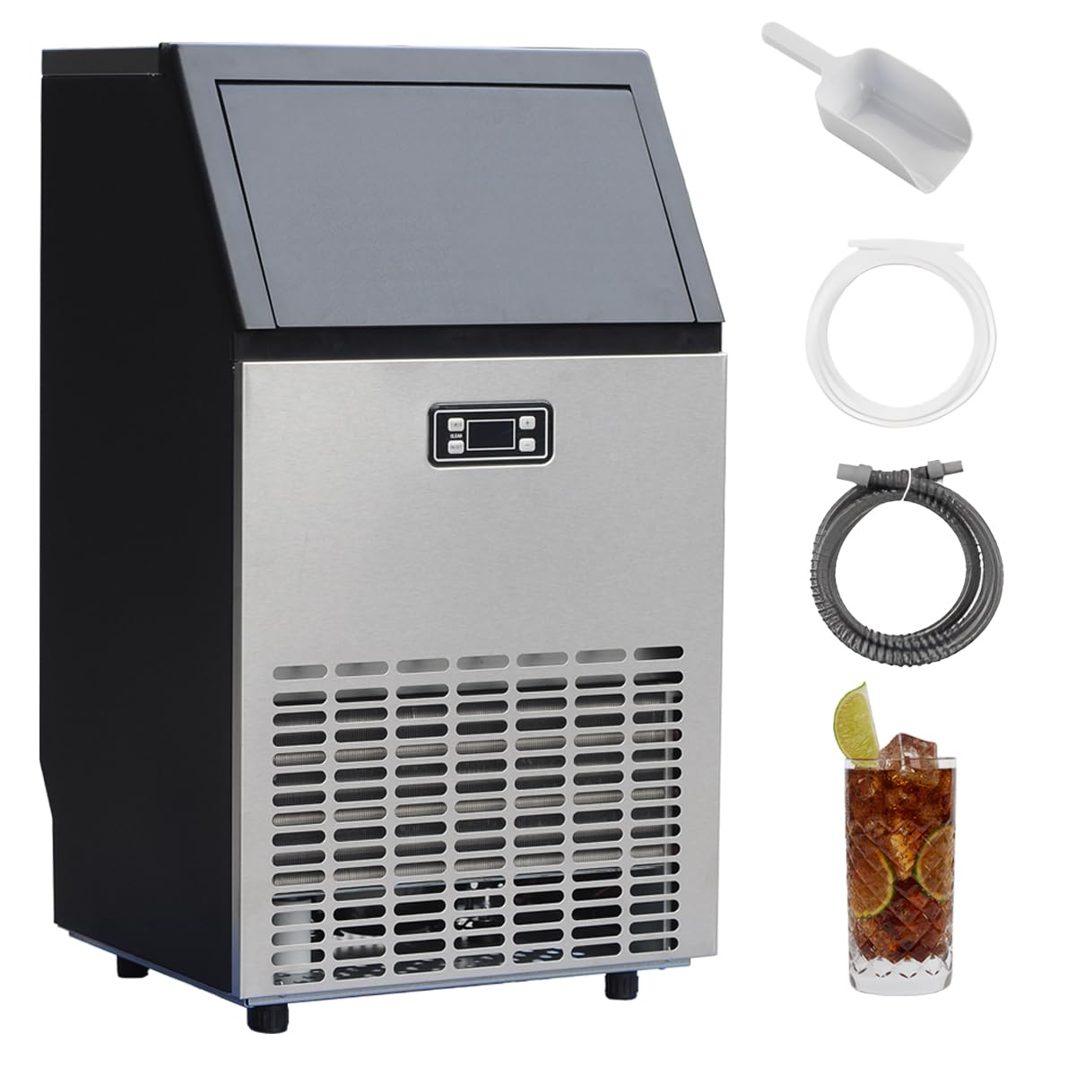Commercial Ice Maker 100 LBS/24H Under Counter Ice Maker Machine 45PCS ...