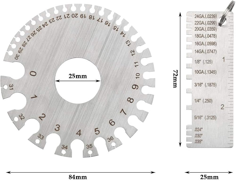 Sheet Metal Gauge Stainless Steel Welding Gage Inspection Tool, Dual ...
