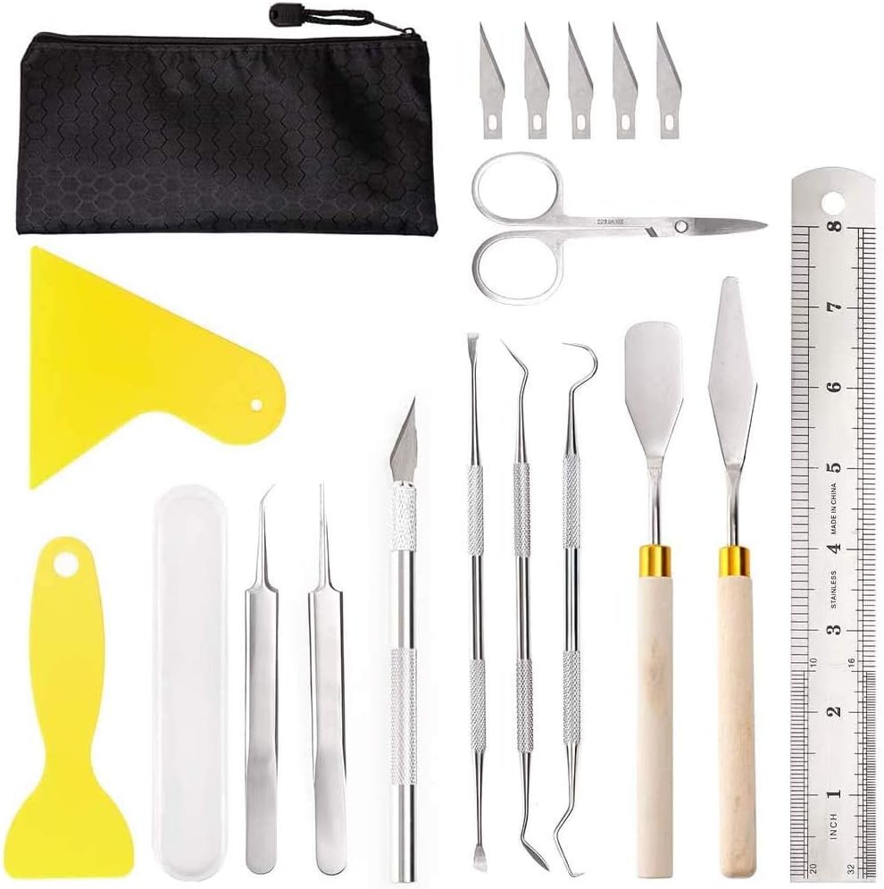 UHAPEER Craft Vinyl Weeding Tools Set 19 Pcs, Basic Vinyl Weeder Cutter ...