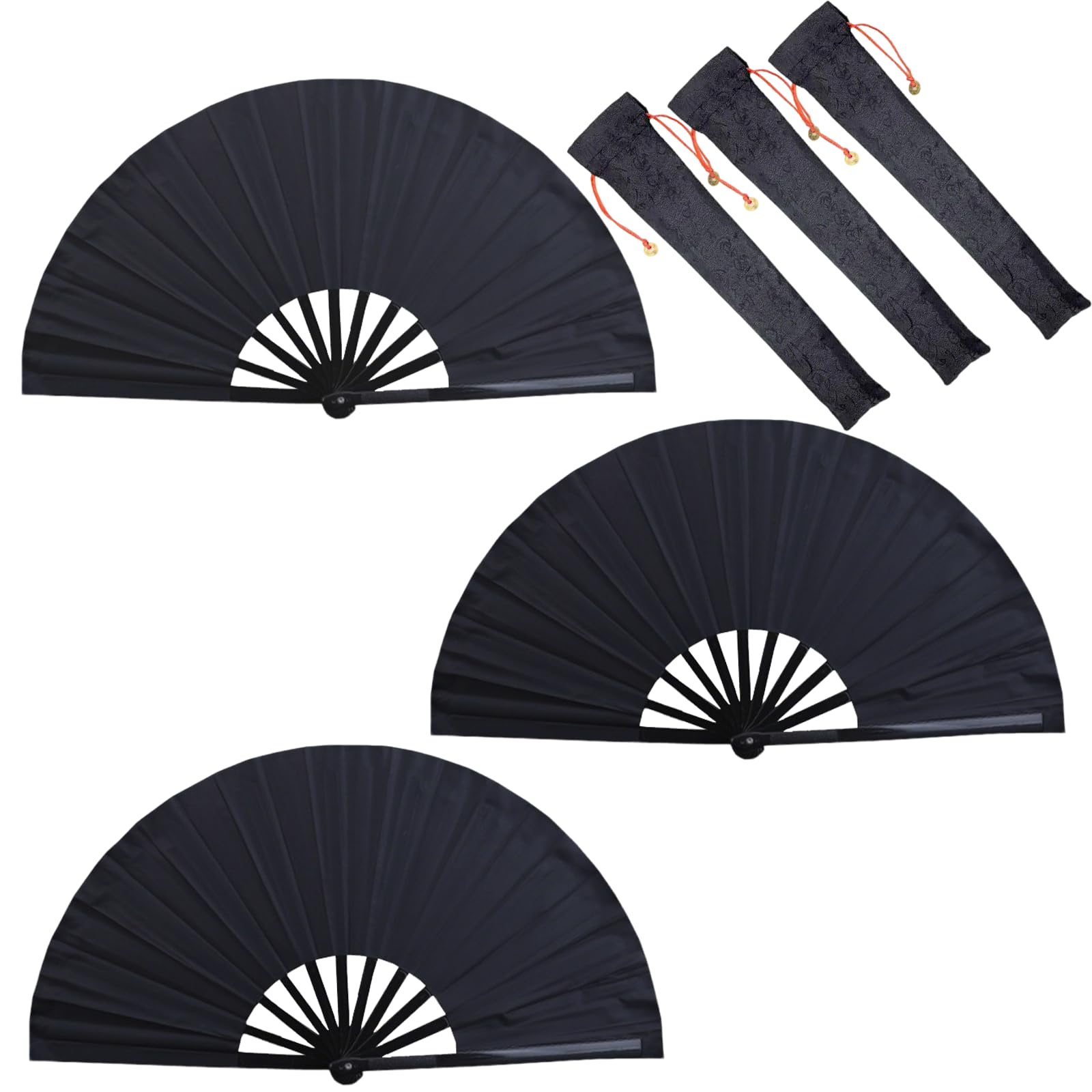 QIYUDA 3 Pcs Line Dancing Fan, Foldable Boots on The Ground Hand Fan ...