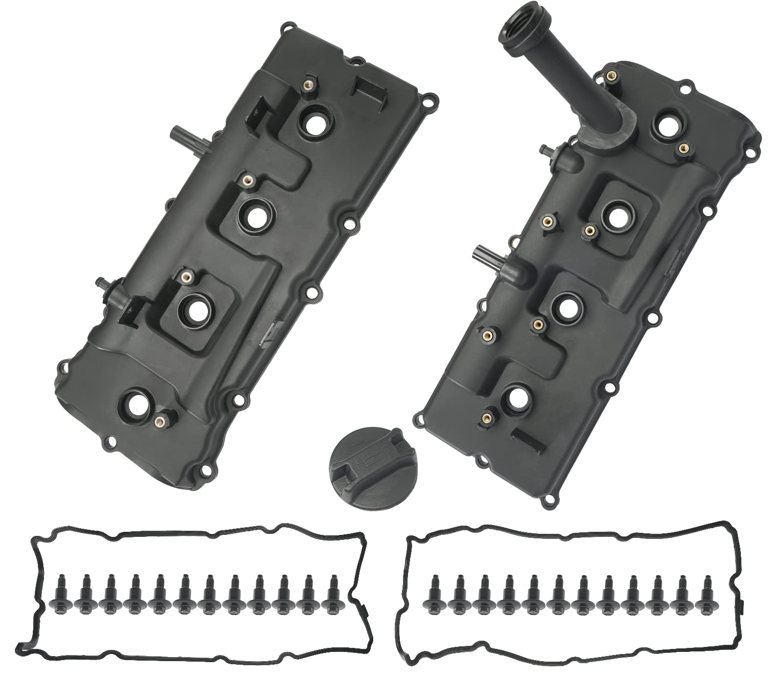 Engine Valve Cover Set with Gaskets, Bolts, Oil Filler Cap, PCV Valve ...