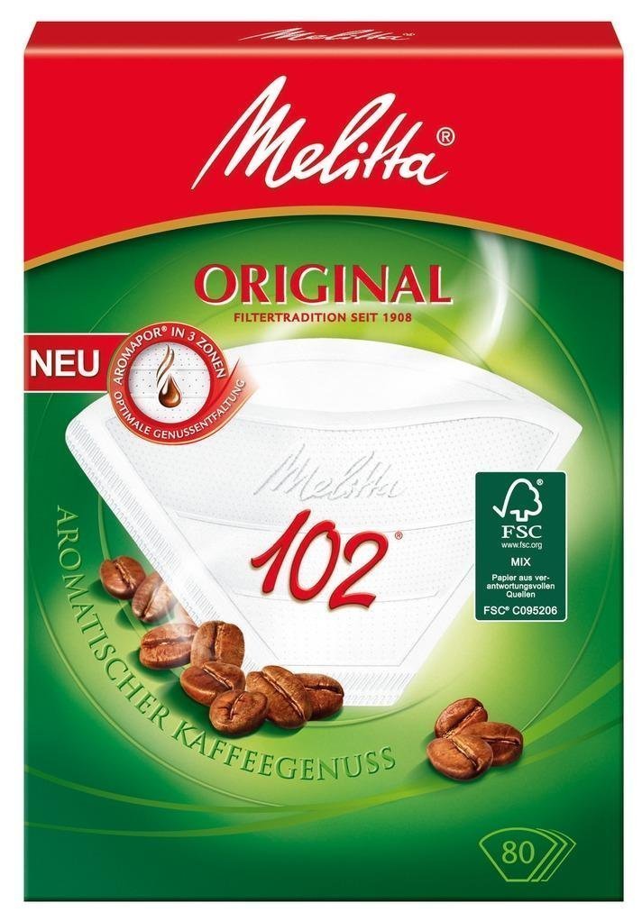 Amazon.de: 80 x Filtertüten / Kaffeefilter "Melitta Original 102" (Weiß ...