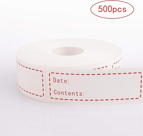 Etichette per indirizzi Rosso AIEX 500 Pezzi 1 Rotolo Etichette per Congelatori Alimentari ...