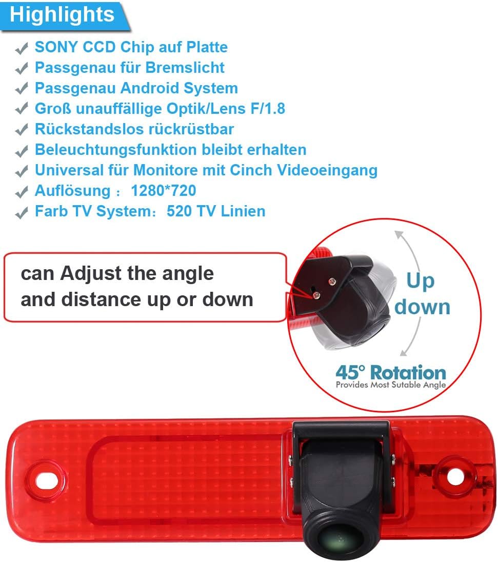 HD IP68 1280*720 pixels 1000TV lines Third Roof Top Mount Brake Lamp ...