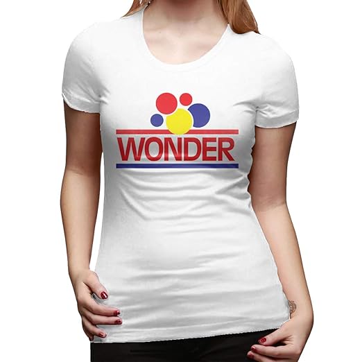 Buy SPower.Tee Womens Wonder Bread Logo Cotton T Shirts M White with ...