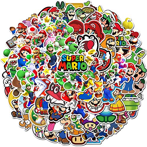 Super Mario Stickers 100PCS Game Stickers Pack Vinyl Waterproof ...