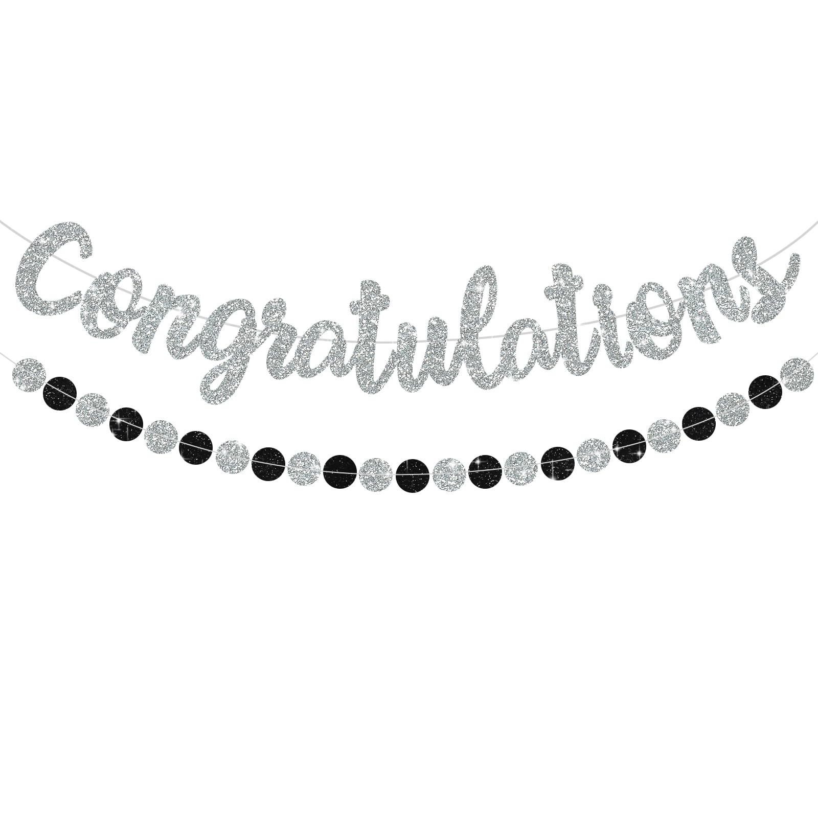 BEISHIDA Silver Congratulations Banner(NO-DIY),2025 Graduation Banners ...