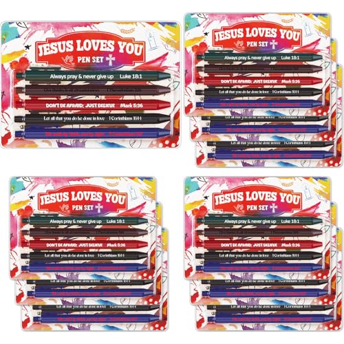 Sayglossy 60 Pcs 12 Sets Bible Verse Pens Bulk Christian Pens Jesus ...