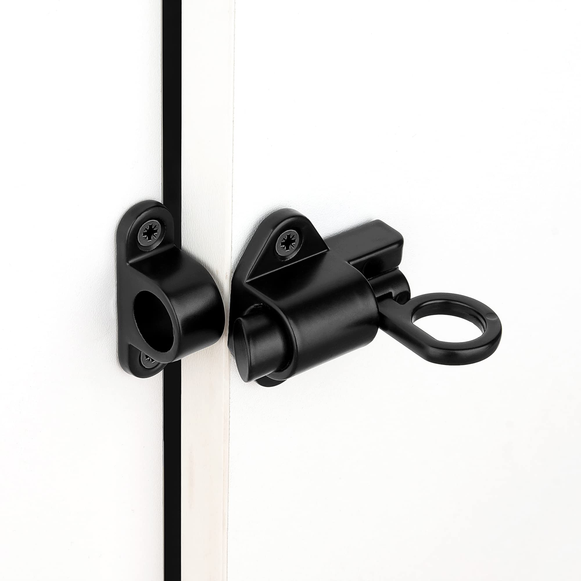INIRET 3 Packs Self-Closing Latches，Black Spring Door Lock，Resilient ...