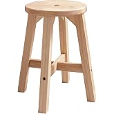 Amazon.com: Lestar Round Wooden Stool,Solid Wood Stools,18 Inch Height ...