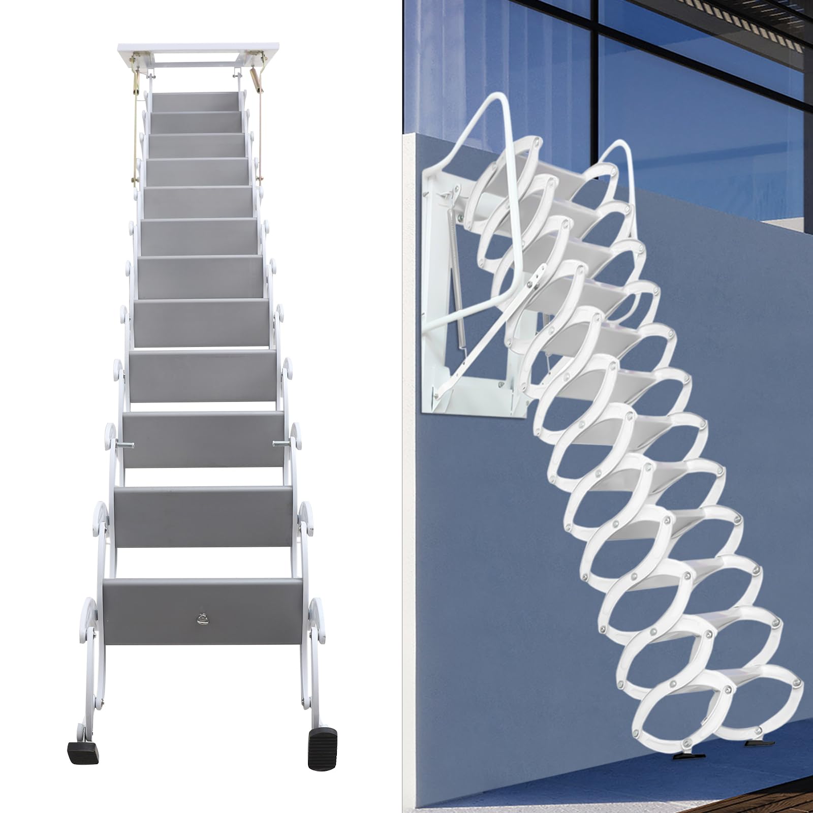 Mua Wall Mounted Attic Ladder Folding Step Ladder Attic Pulldown Ladder ...