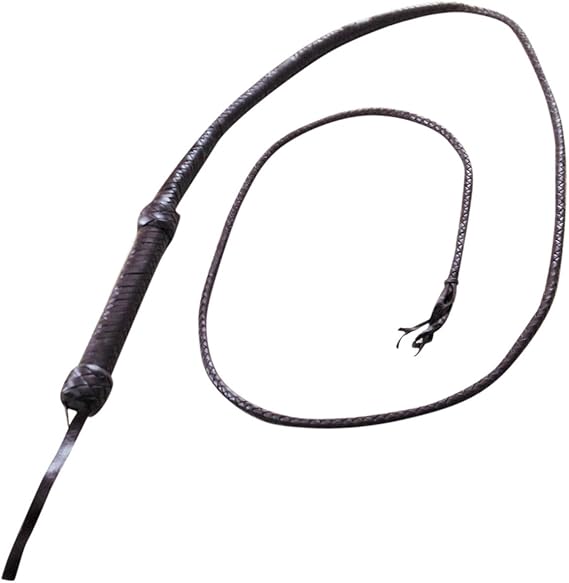 HAND MADE 8ft BULL WHIP DARK BROWN GENUINE LEATHER INDIANA JONES ...