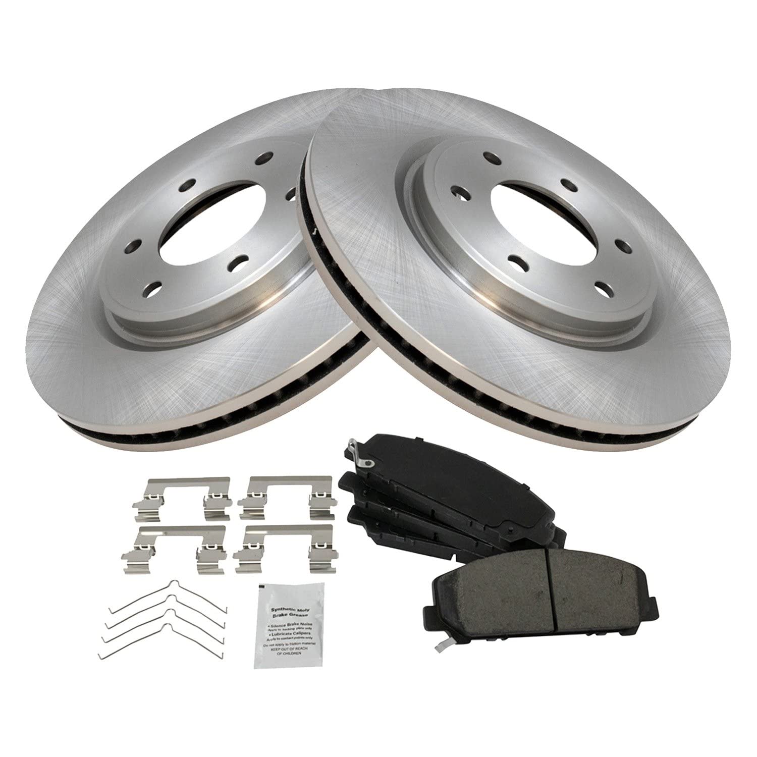 TRQ Front Brake Pad & Rotor Kit Brake Pads Brake Rotor Ceramic ...