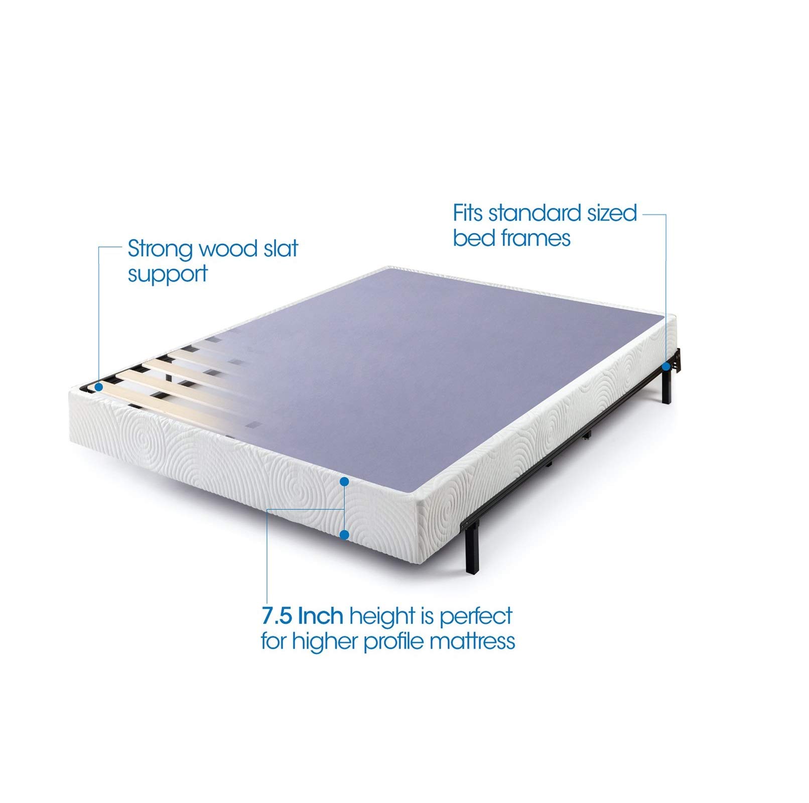 Mua ZINUS Metal Box Spring with Wood Slats, 7.5 Inch Mattress ...