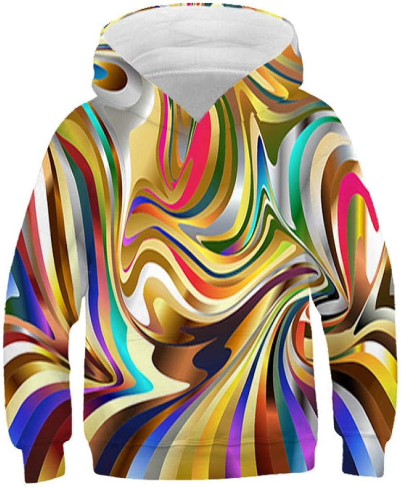Unisex 3D Hoodies For Kids,Hooded Sweatshirt Digital 3D Watercolor ...