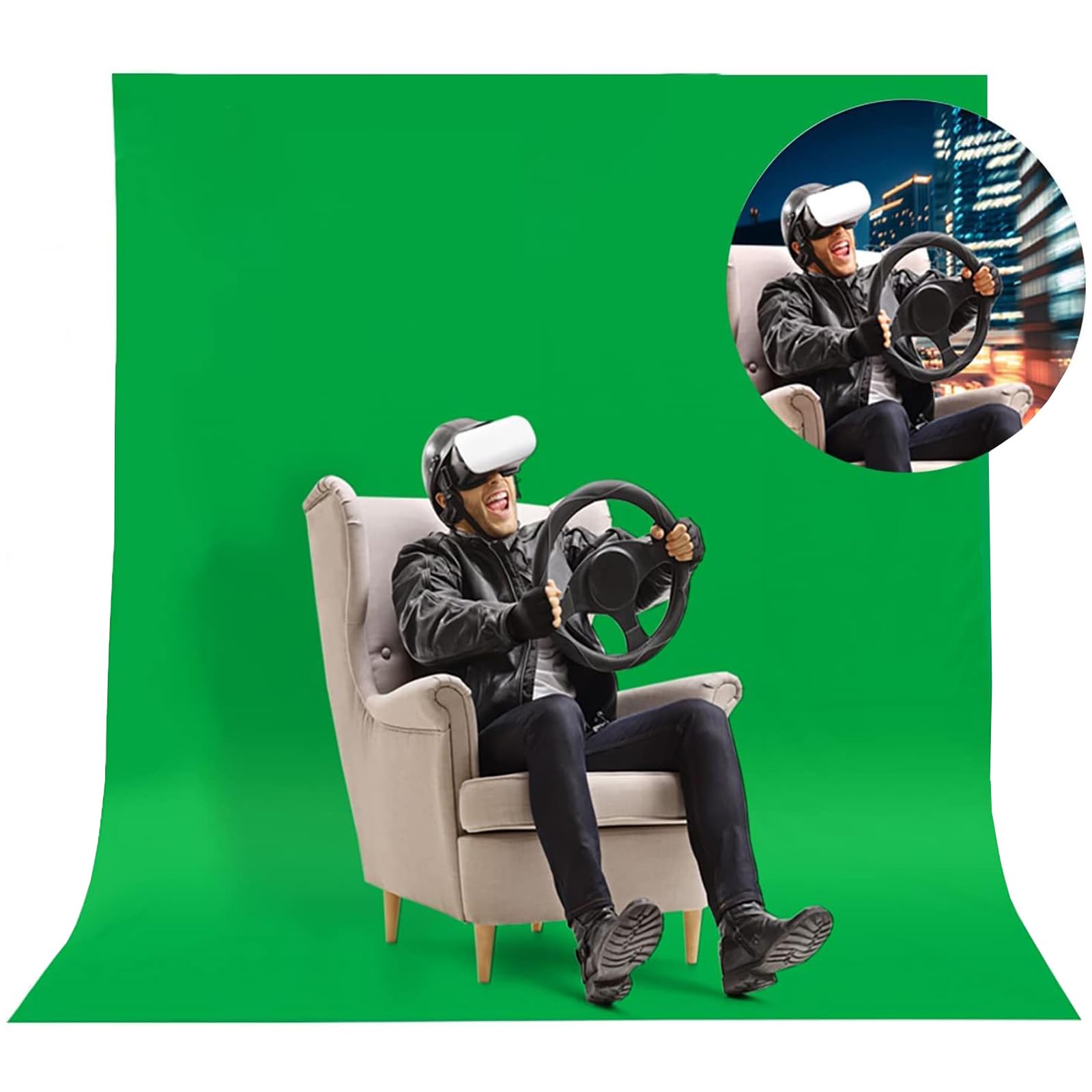 CPLIRIS 10x12ft Large Green Screen Backdrop for Photography, Chromakey ...