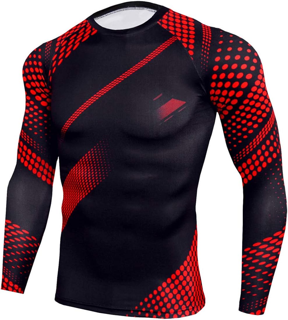 ZZOU Men's Compression Base Layer Top Long Sleeve Bodybuilding ...