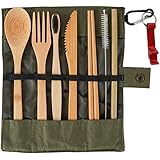 Amazon.com | BAMAROO Bamboo Utensils Cutlery Set - Reusable Cutlery ...