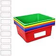Amazon.com: Veiuwa 6 PCS Classroom Storage Bins,Classroom Bins,Plastic ...