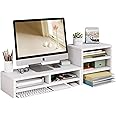 Amazon.com: KUAIYU Wood Monitor Riser, 2 Tier Computer Monitor Stand ...