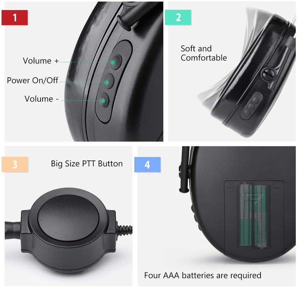 Zeadio Automatically Noise Cancelling headset, Military Noise ...
