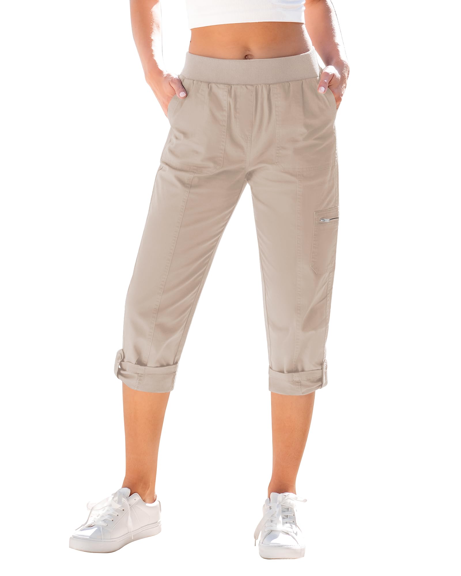 GRAPENT High Waisted Cargo Pants Women's Cargo Pants Capris with ...