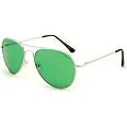 Amazon.com: Vision World Eyewear - Colorful Silver Metal Aviator With ...