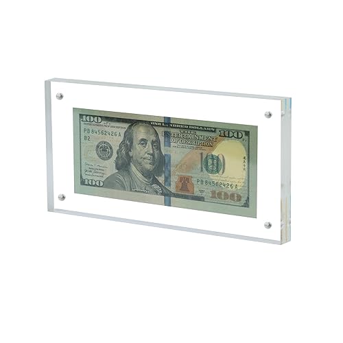 Dollar Bill Holder Acrylic Dollar Bill Frame Self Standing for ...
