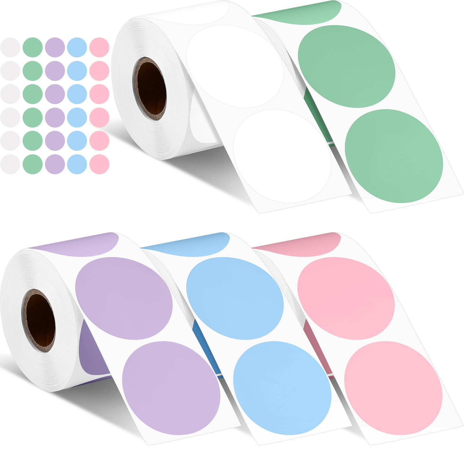 Humyoun 2500 Pcs 2 Inch Circle Thermal Sticker Labels Self Adhesive ...
