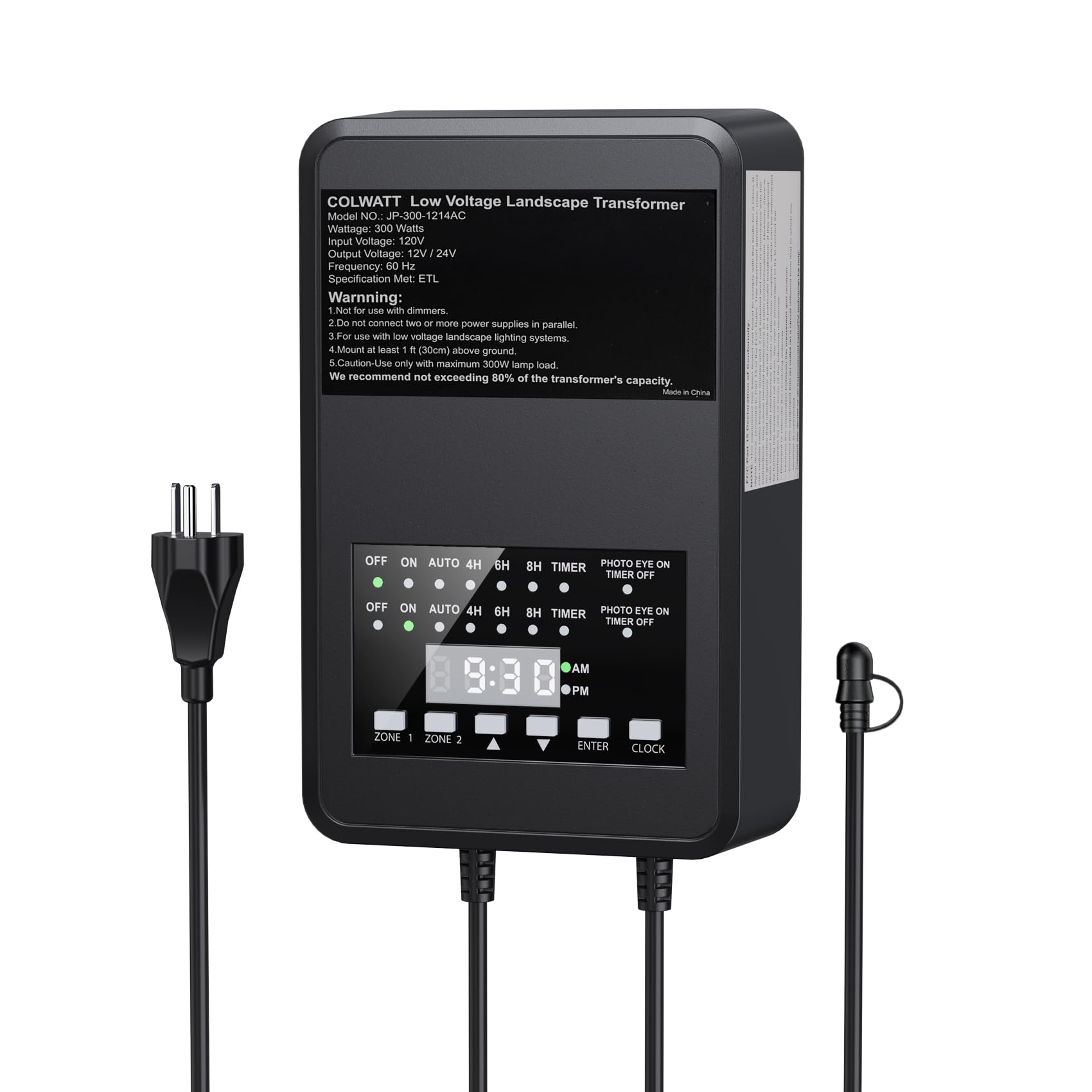 Saranna 300W Low Voltage Landscape Transformer with 2 Independent ...