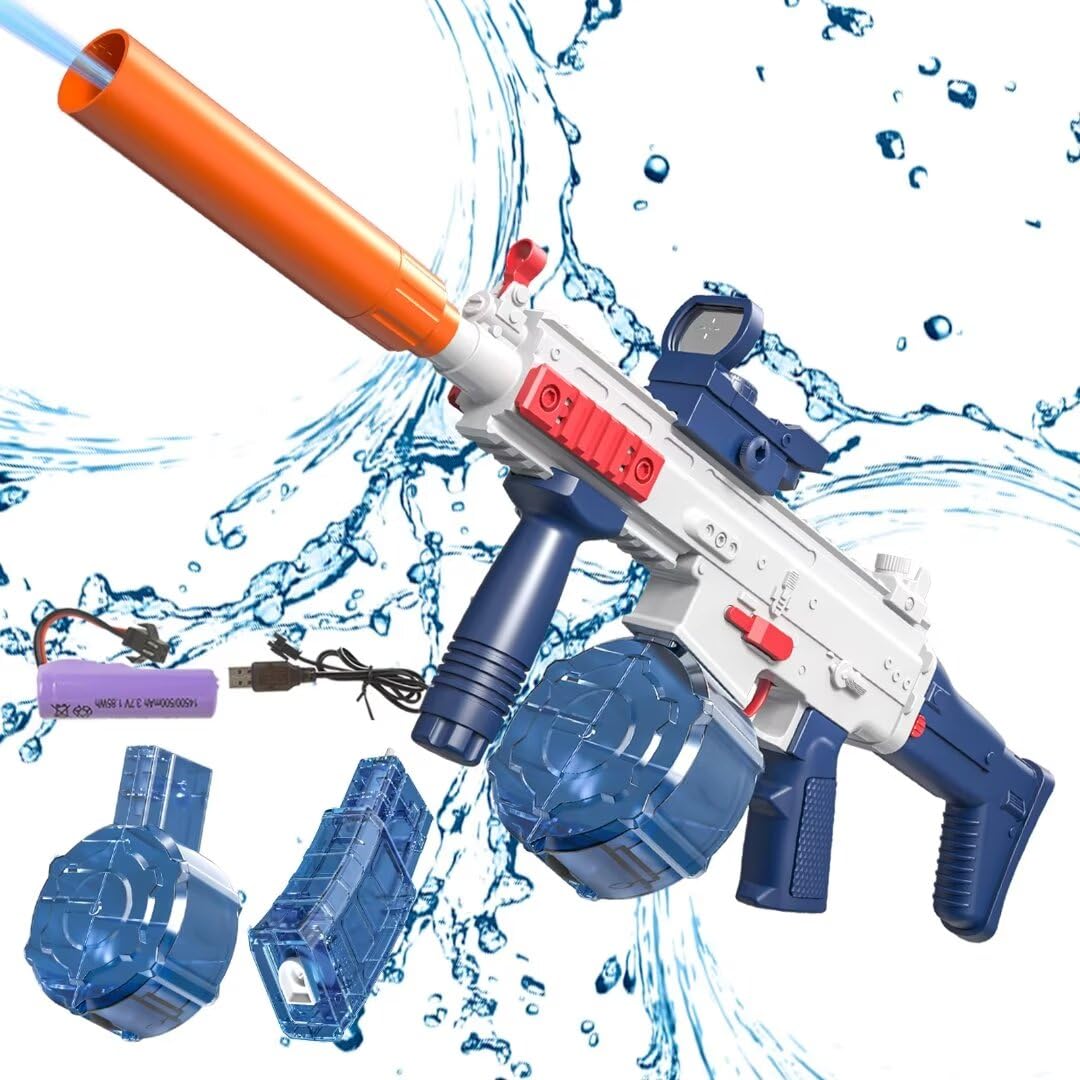 BoomCaCa Electric Water Gun, One-Button Powerful Automatic Rifle Squirt ...