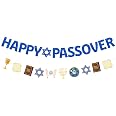 Amazon.com: JKQ Blue Glitter Happy Passover Banner and Passover ...