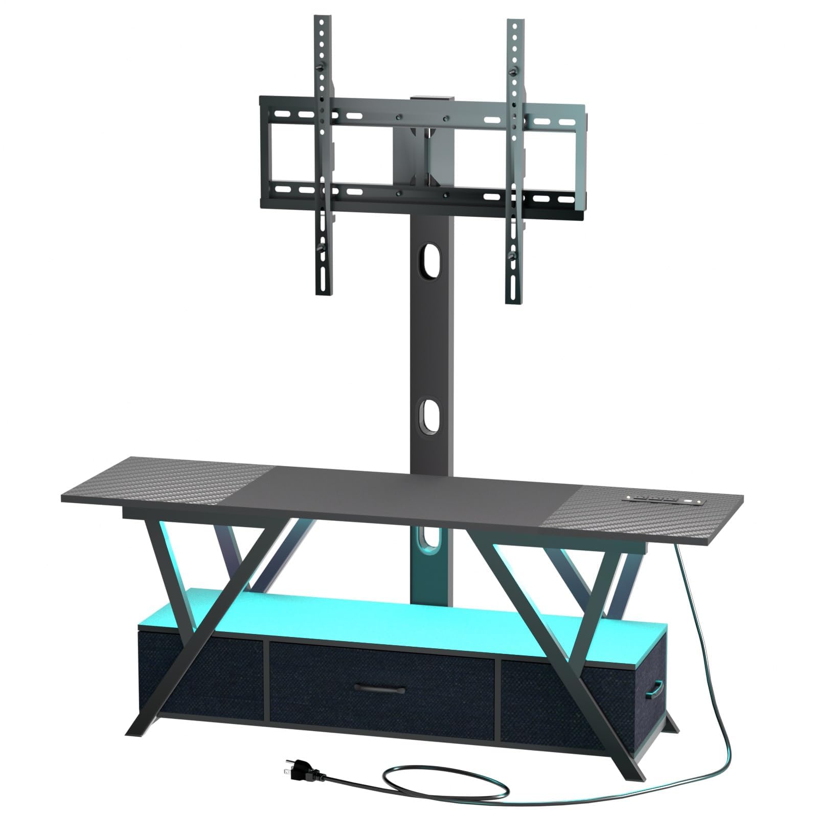 Uniheim Swivel TV Stand with Mount and Power Outlet, Entertainment ...