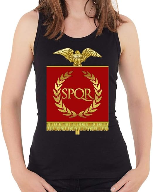 SPQR Roman Empire Red Banner Artwork Women's Sleeveless Tank Top T ...