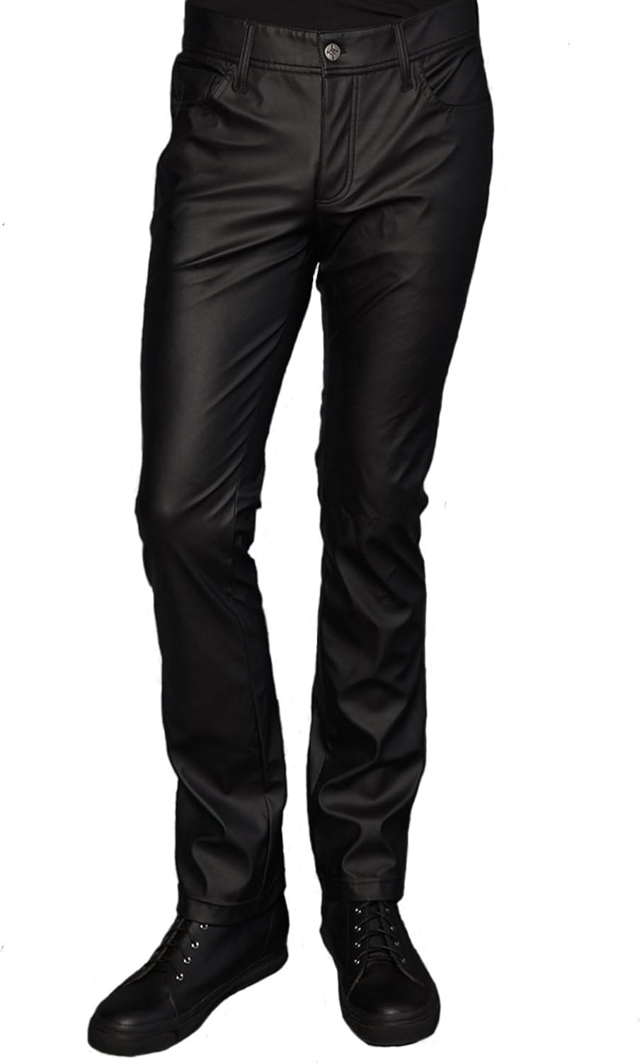 Lip Service Mens Classic Slim Fit Vinyl PVC Pant (34, Matte Black) at ...