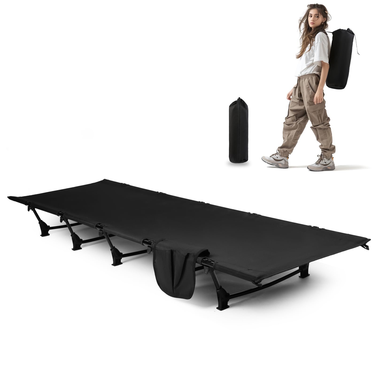 Inspack Ultralight Folding Camping Cots for Adults, Heavy Duty Cot ...