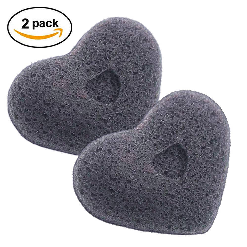 Amazon.com: Konjac Face Sponges for Exfoliation and Cleansing, All Natural Activated Charcoal ...