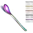 Amazon.com: Kyraton Dinner Rainbow Spoons Set of 12 Pieces, 8" Titanium ...