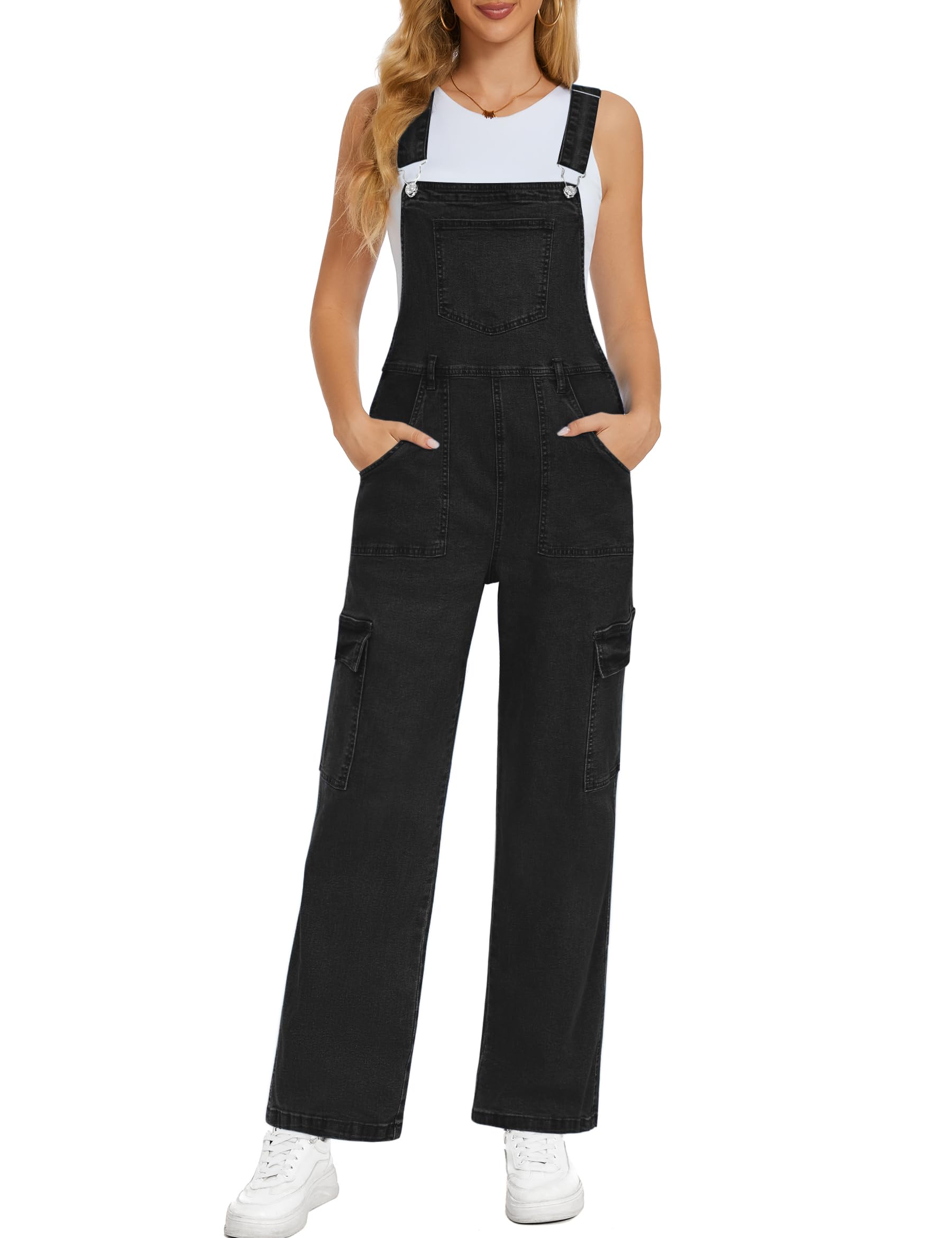 BISUAL Denim Overalls For women Casual Bib Jean Overalls Loose Fit ...