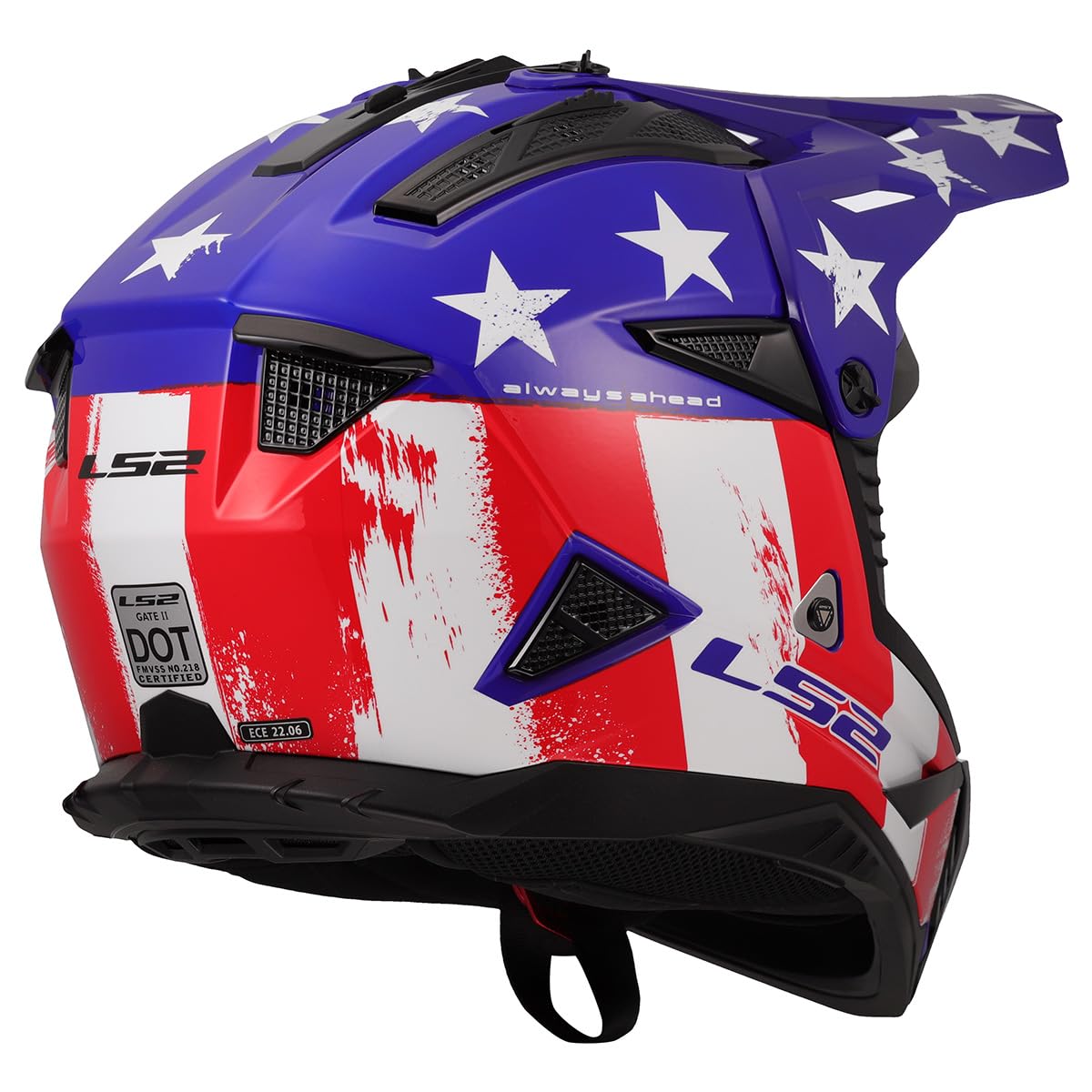 LS2 Helmets Gate II Full Face MX Motorcycle Helmet (Gloss Battle Scar ...