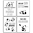 Amazon.com: Inspirational Panda Wall Art Prints, Unframed Motivational ...