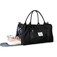 Gym Bag Women Yoga Bag with Shoe Compartment and Wet Pocket Travel Duffle Tote Yoga Mat Bag ...